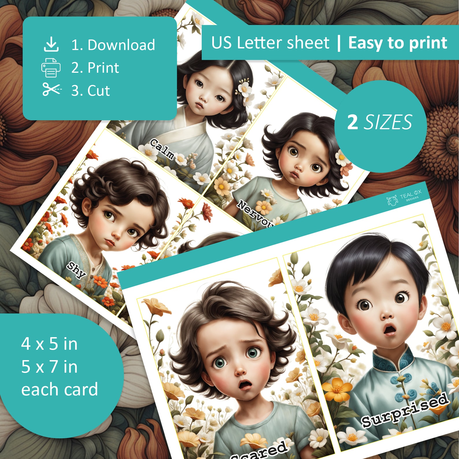 Emotional Intelligence Flashcards for Kids | Learn Feelings & Emotions ...