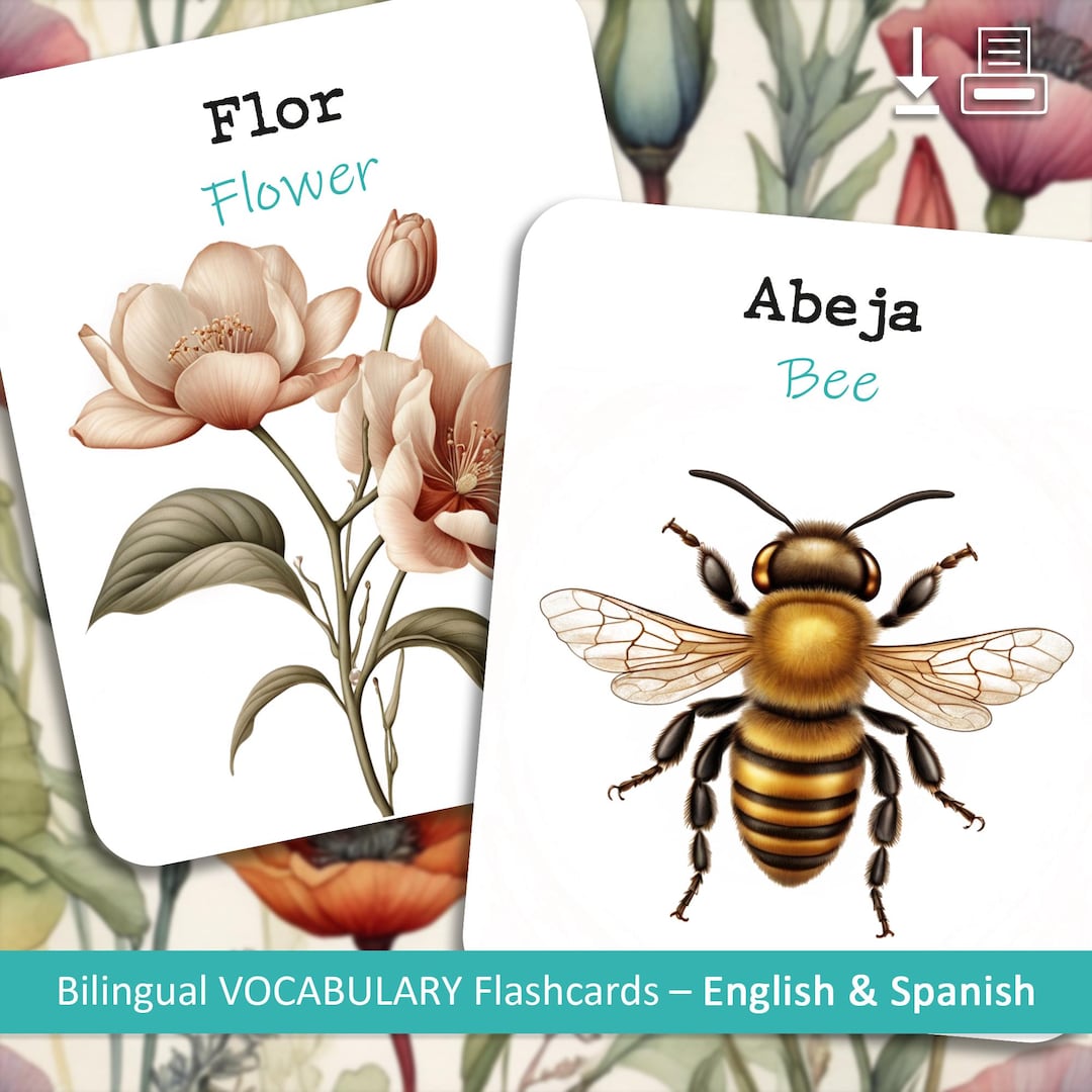 Bilingual Nature Flashcards: English & Spanish Vocabulary (printable ...