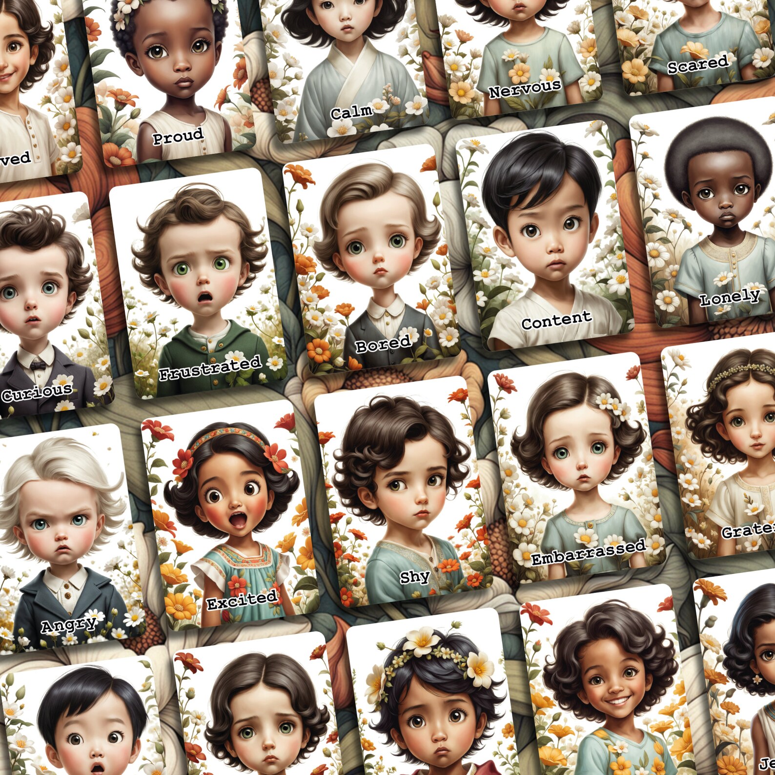 Emotional Intelligence Flashcards for Kids | Learn Feelings & Emotions ...