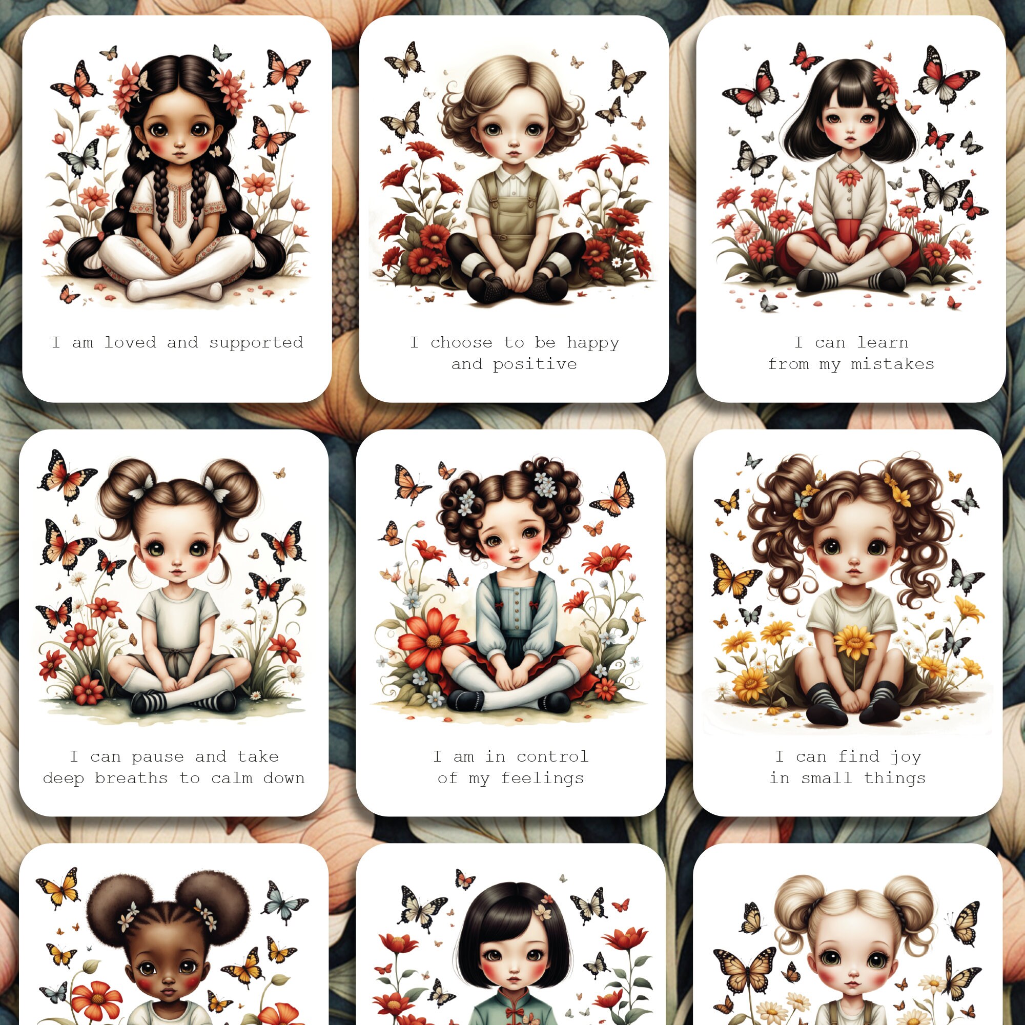 Mindfulness Mantras Flashcards for Kids Charlotte Mason Inspired ...