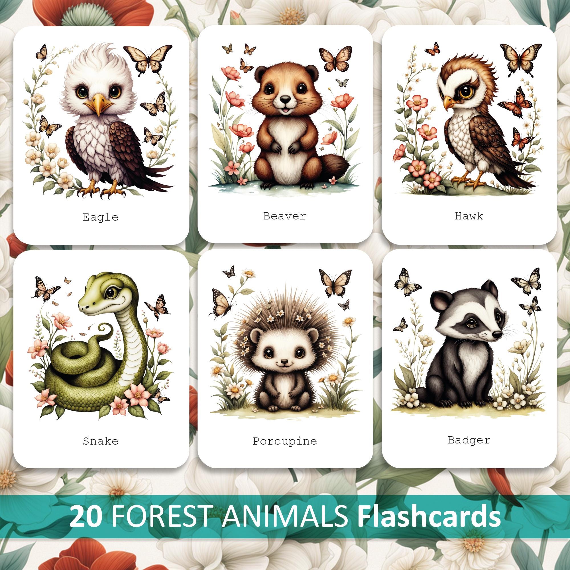 Forest Animal Flashcards Printable | Nature Study for Kids | Wildlife ...