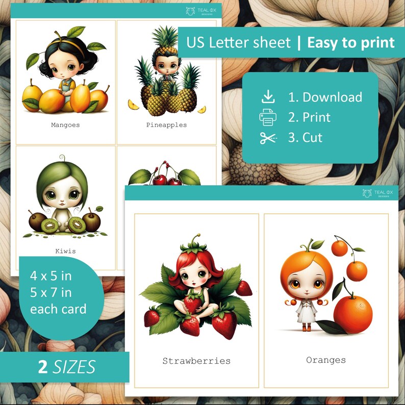 Fruit Flashcards for Kids – Printable Healthy Eating Cards | Fun Facts ...