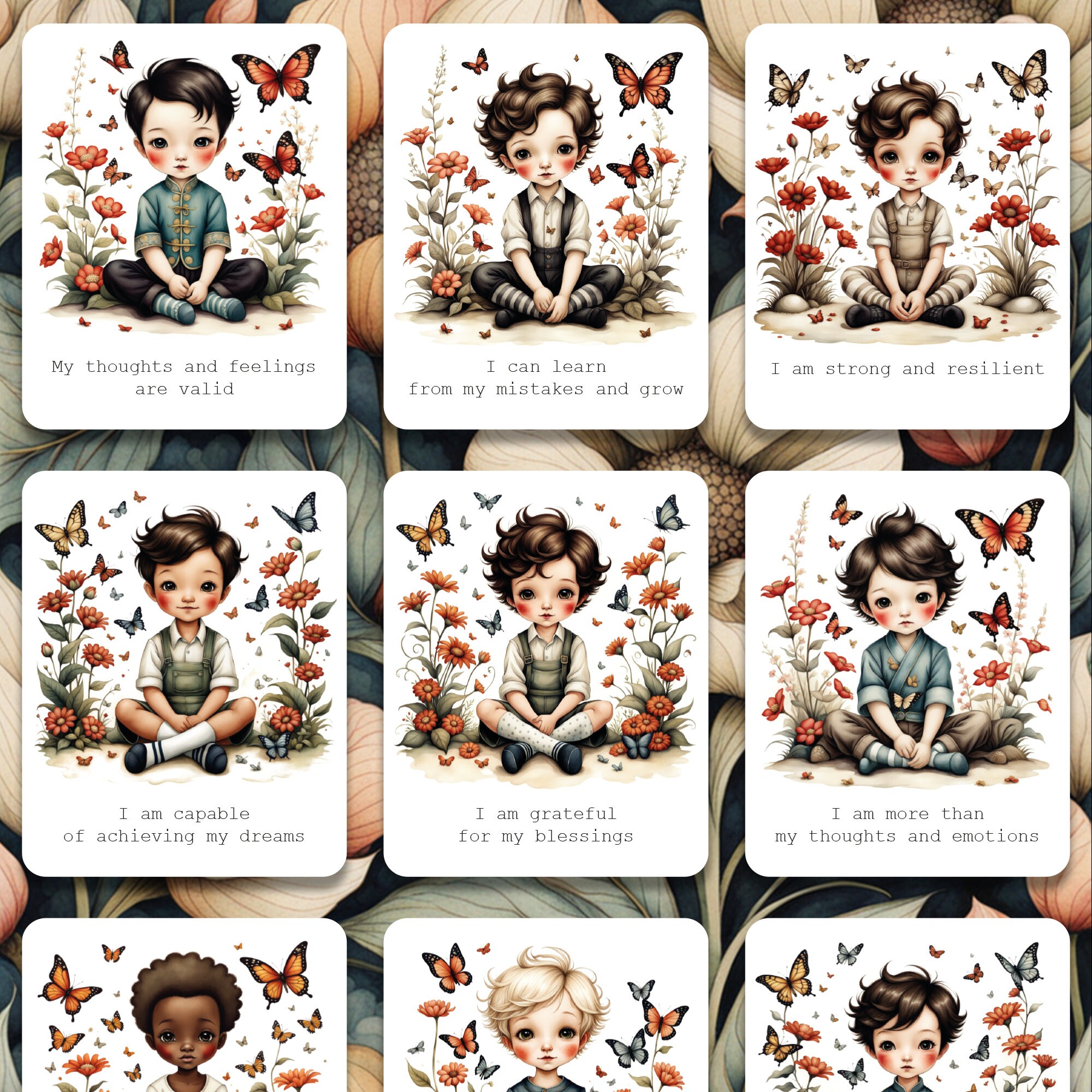 Mindfulness Mantras Flashcards for Kids Charlotte Mason Inspired ...