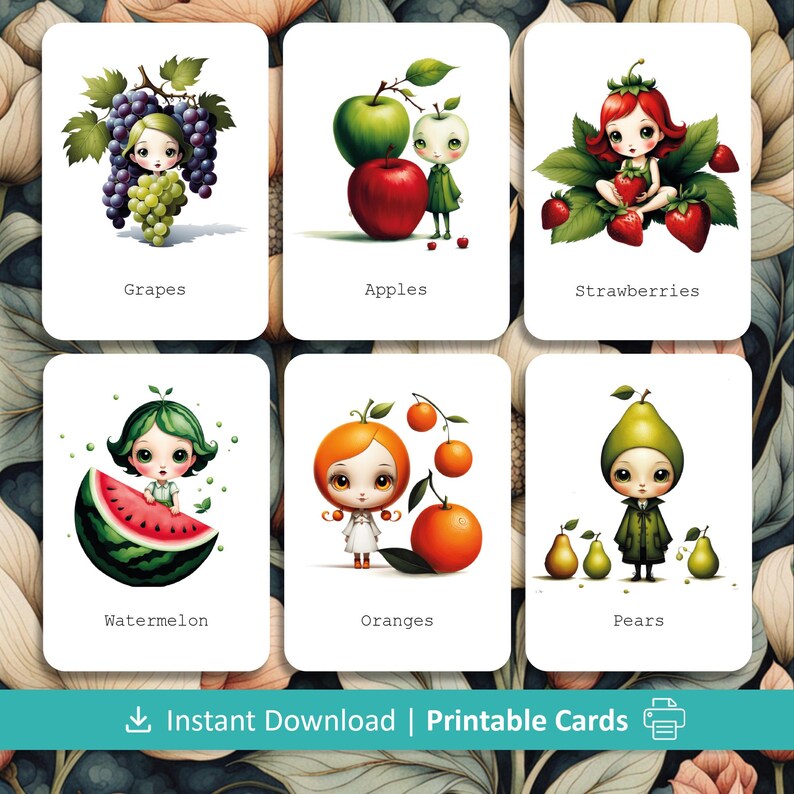Fruit Flashcards for Kids – Printable Healthy Eating Cards | Fun Facts ...