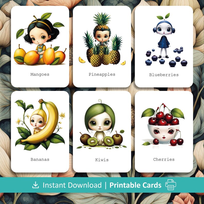 Fruit Flashcards for Kids – Printable Healthy Eating Cards | Fun Facts ...