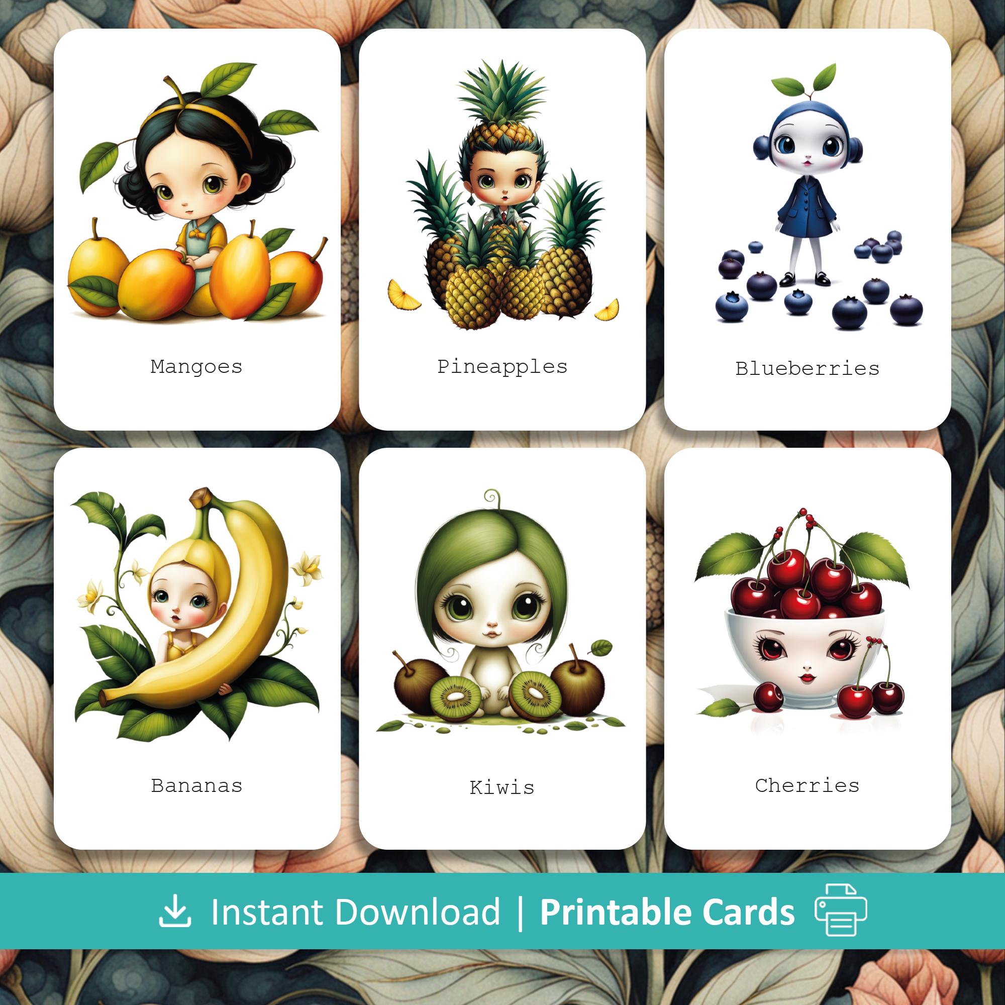 Fruit Flashcards for Kids – Printable Healthy Eating Cards | Fun Facts ...