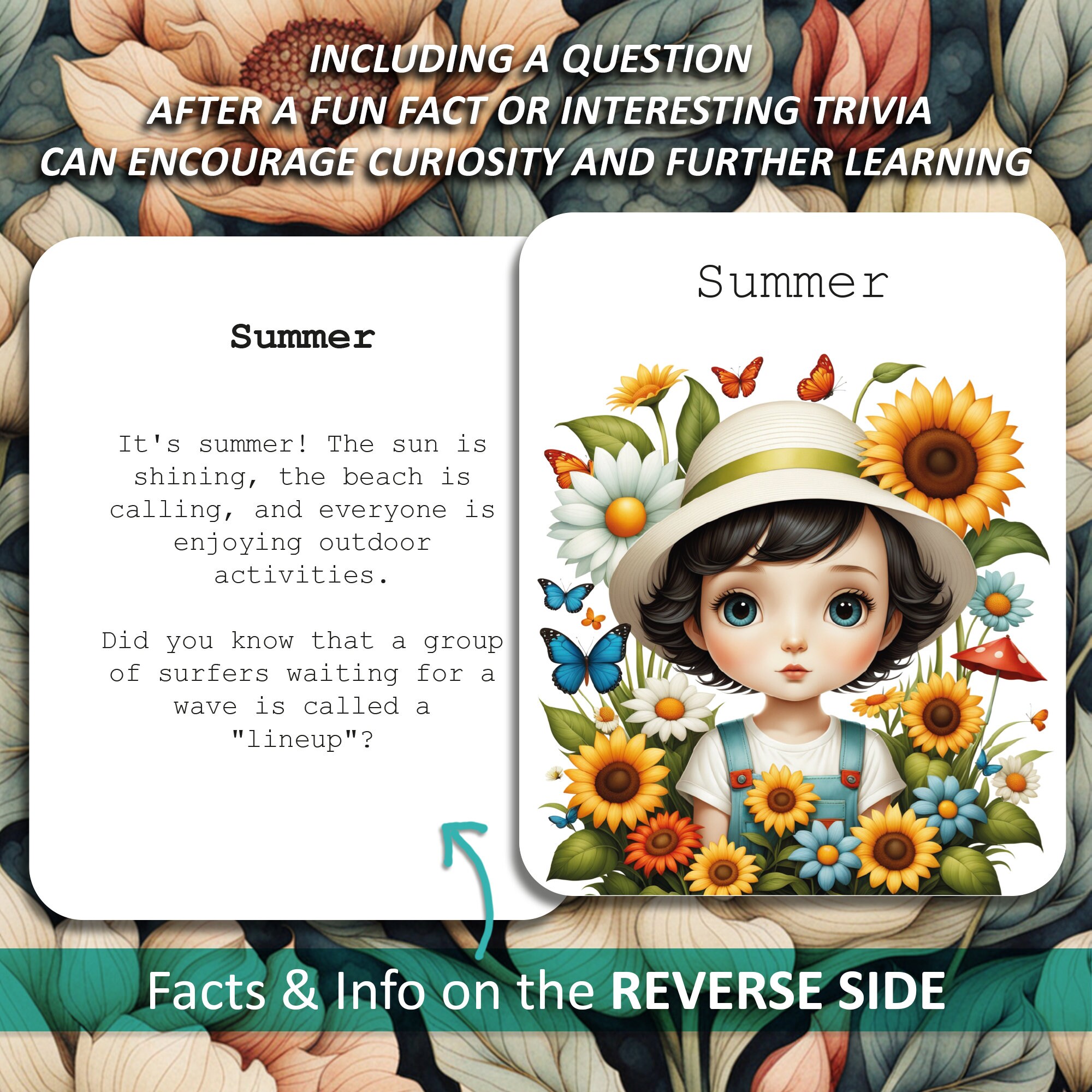 Printable Seasons Flashcards With Fun Facts | Educational Seasonal ...