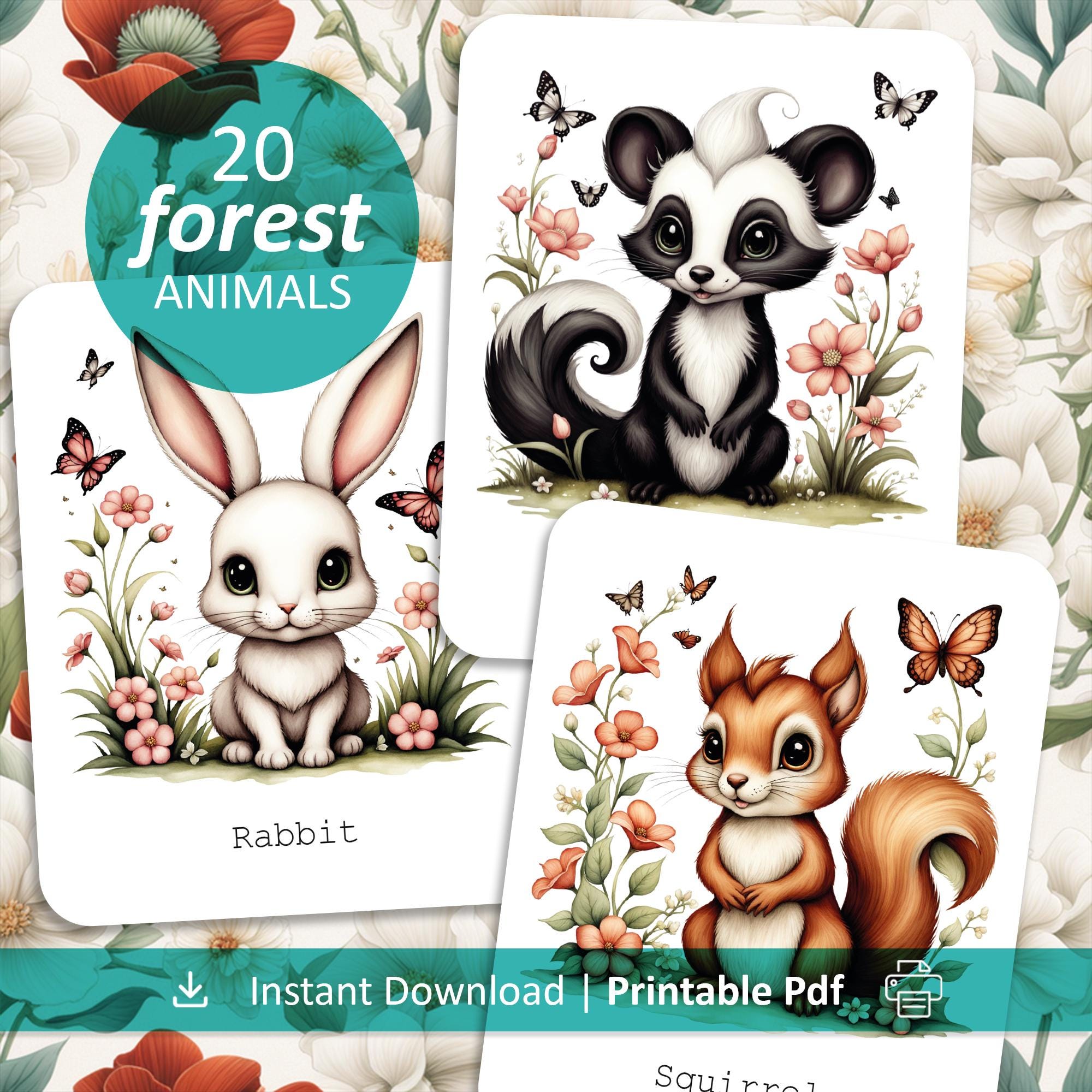 Forest Animal Flashcards Printable | Nature Study for Kids | Wildlife ...