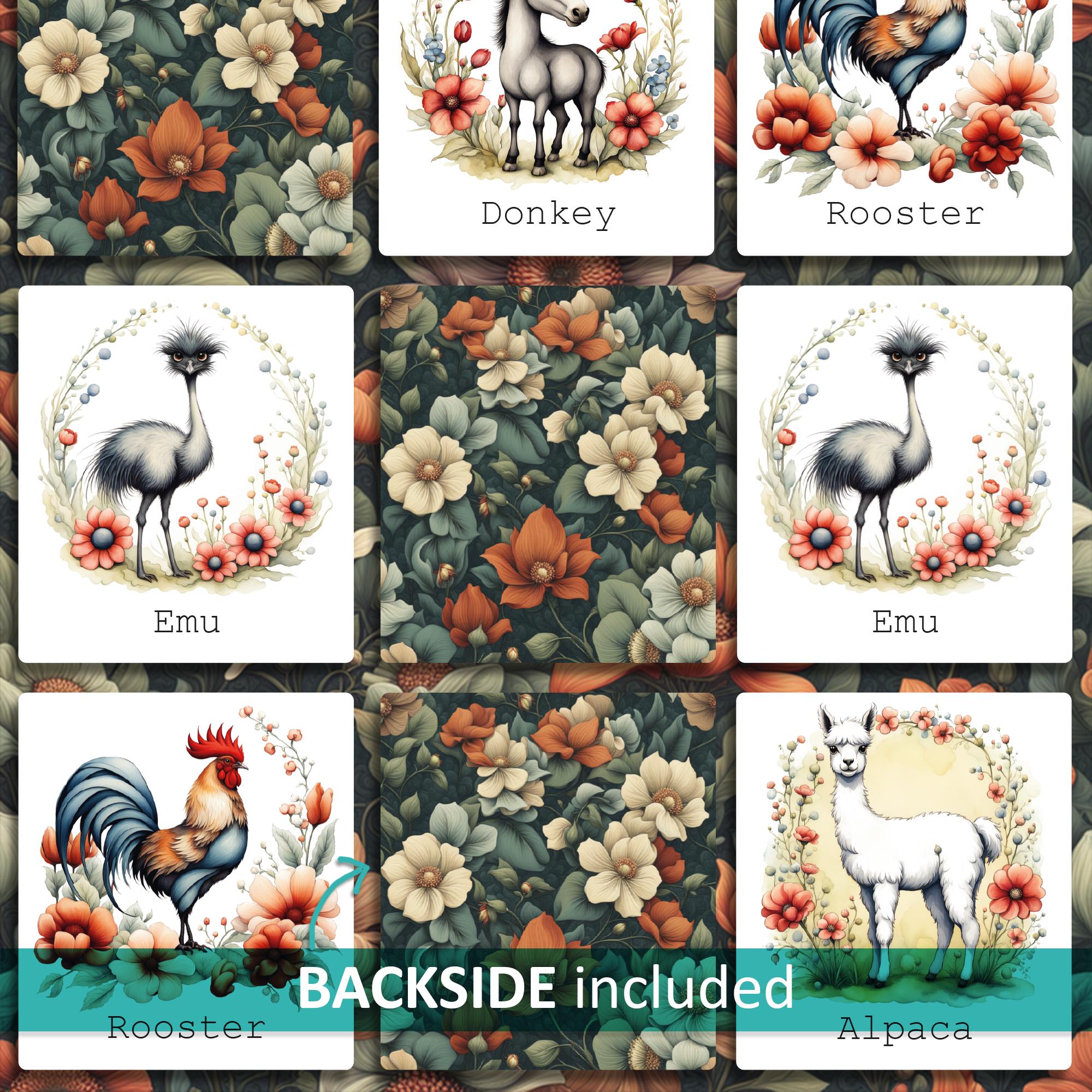 Farm Animals Memory Game: Printable Matching Cards (digital Download ...