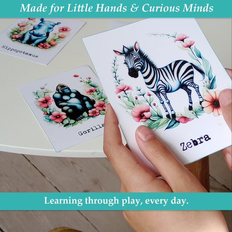 African Animal Flashcards: Wildlife Learning Cards (PDF) - Etsy