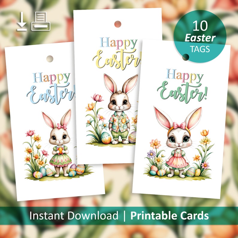 Easter Bunny Printable Gift Tags Adorable Bunny Gift Tag Set for Easter ...