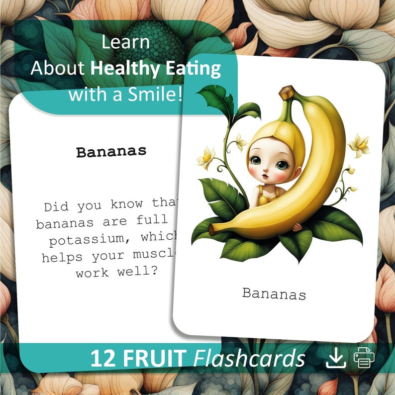 Fruit Flashcards for Kids: Learn Healthy Eating Habits With Fun ...
