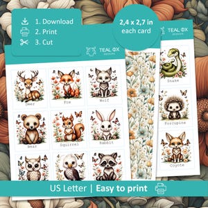 Forest Animals Memory Game: Printable Matching Cards (PDF) - Etsy