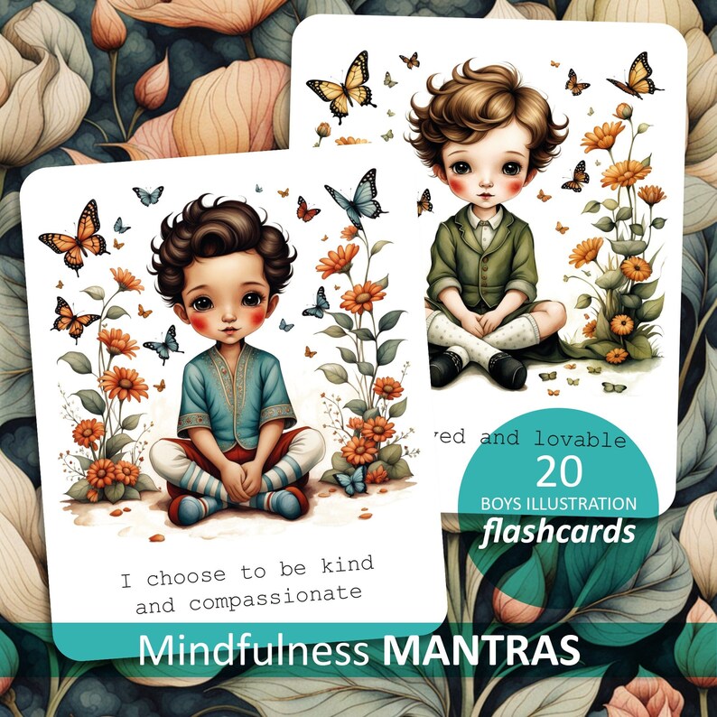 Mindfulness Mantras Flashcards for Kids Charlotte Mason Inspired ...