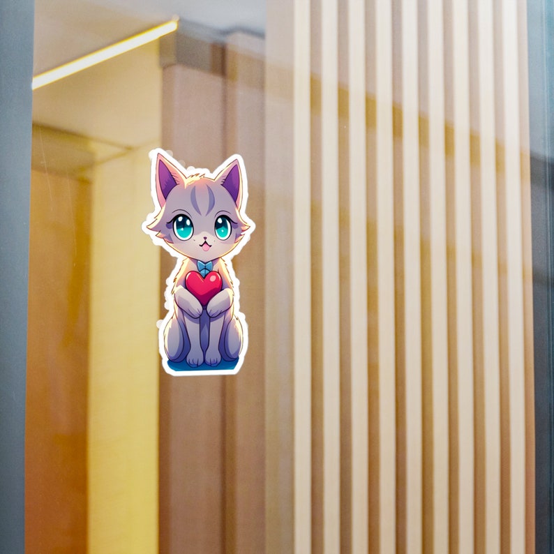 Cute Cat Kiss-cut Vinyl Decal - Etsy