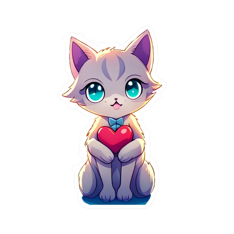 Cute Cat Kiss-cut Vinyl Decal - Etsy