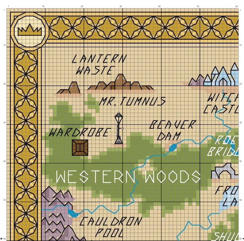 Narnia Map Cross Stitch Pattern PDF - Etsy