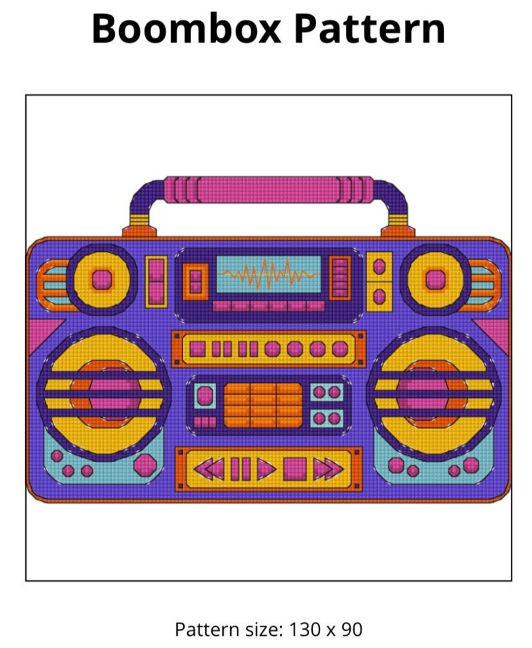 Retro Boombox Cross-stitch Pattern PDF - Etsy