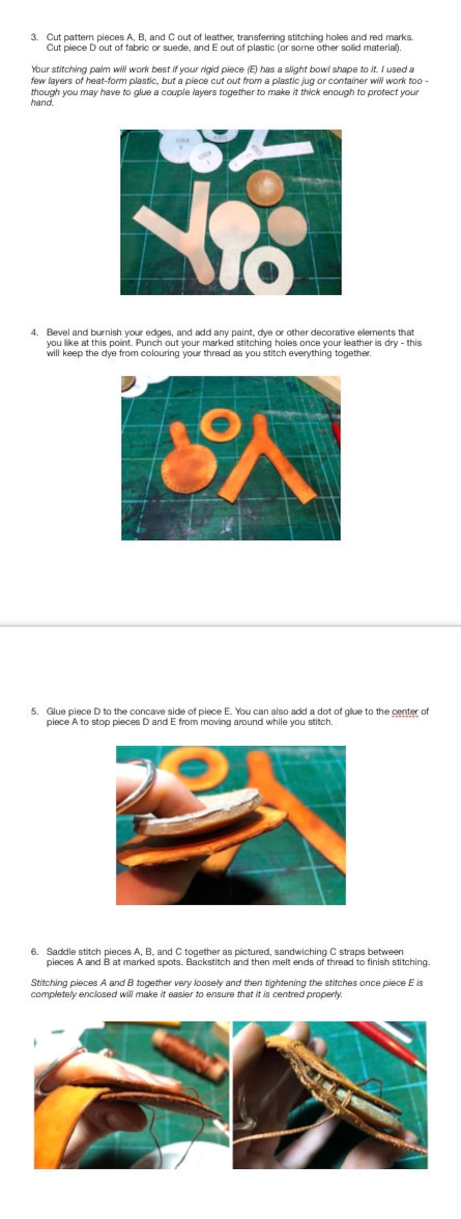 Pattern PDF Leather Palm Protector for Hand Stitching - Etsy