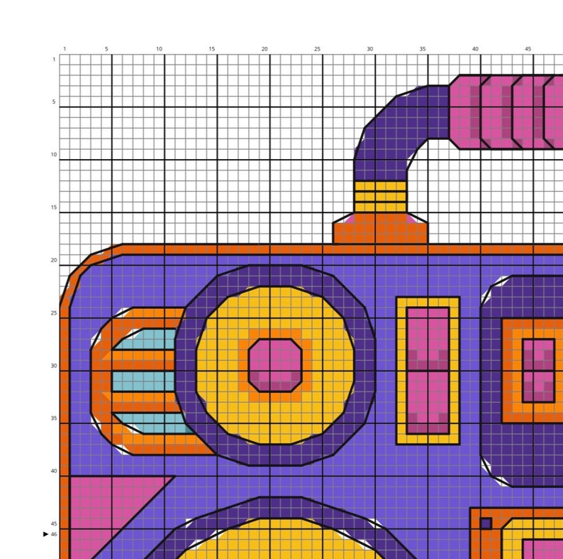 Retro Boombox Cross-stitch Pattern PDF - Etsy