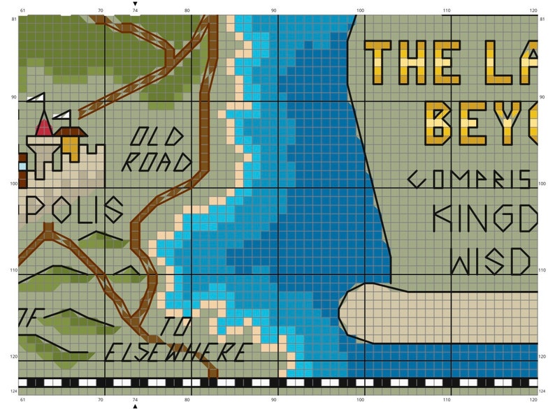 Phantom Tollbooth Lands Beyond Map - Cross Stitch Pattern PDF - Etsy