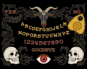 Ouija Hail Satan Hail Yourself Occult Cross Stitch Pattern Gothic ...