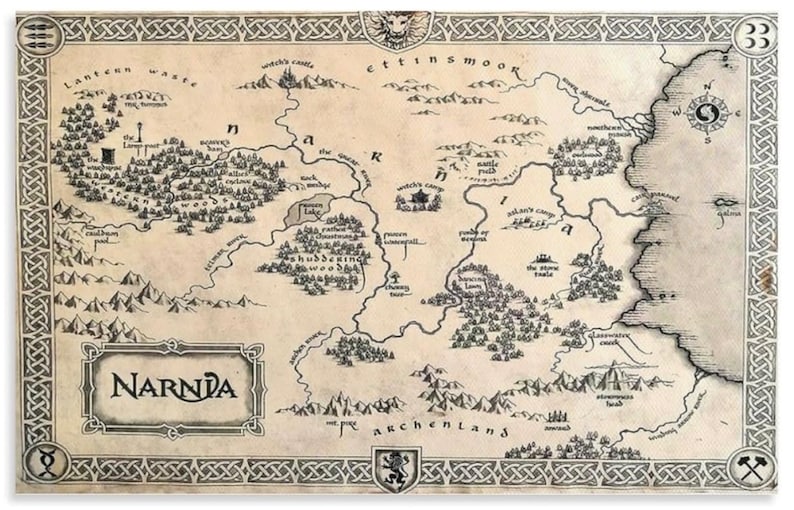 Narnia Map Cross Stitch Pattern PDF - Etsy