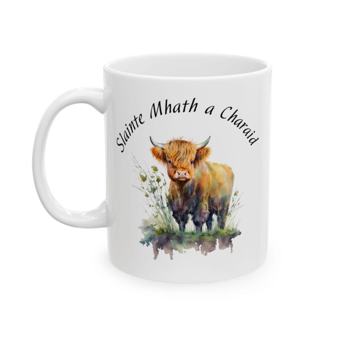 Highland Cow Mug, Scottish Gaelic, Slainte Mhath Gift - Etsy