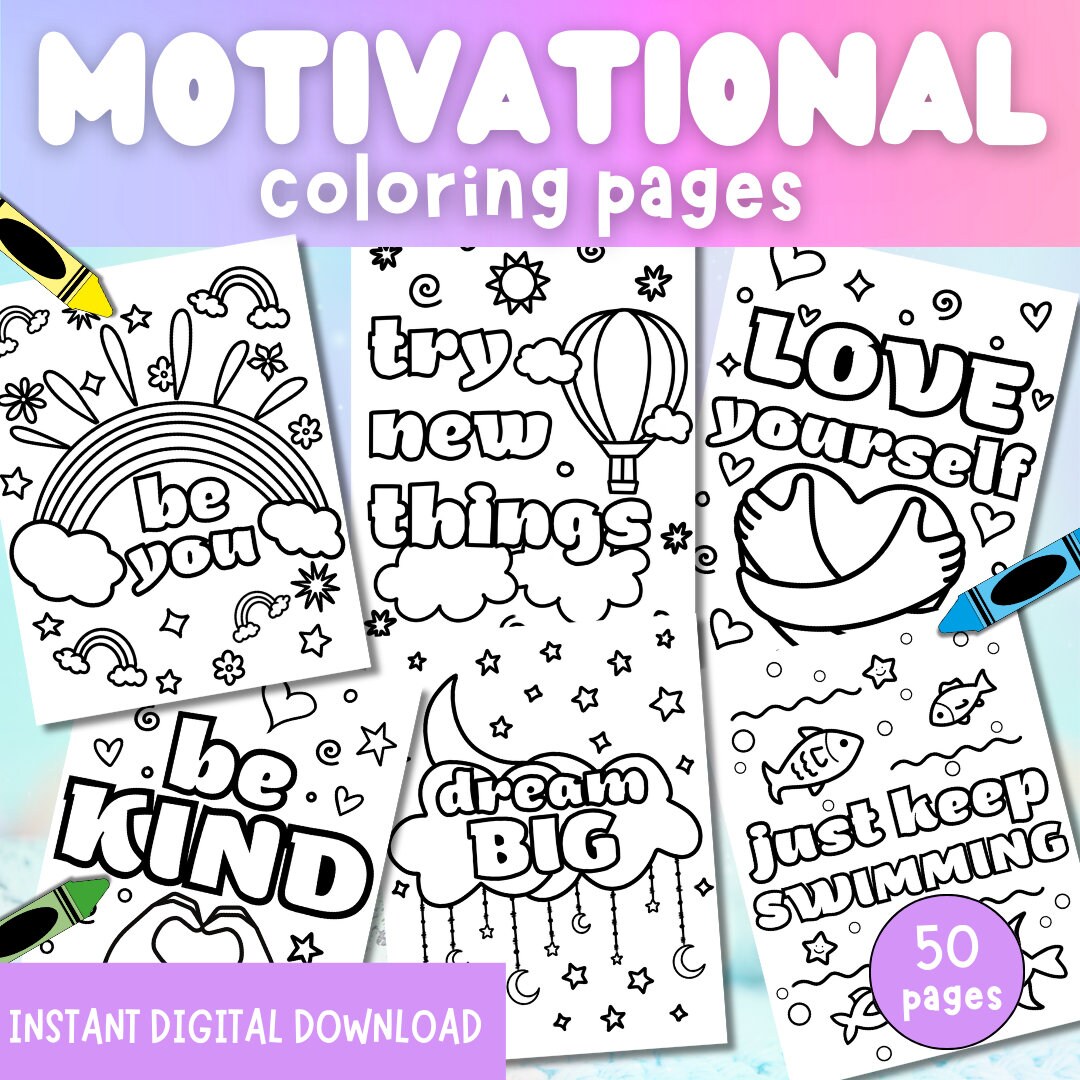 50 Motivational Printable Coloring Pages Kids Inspirational Printable ...