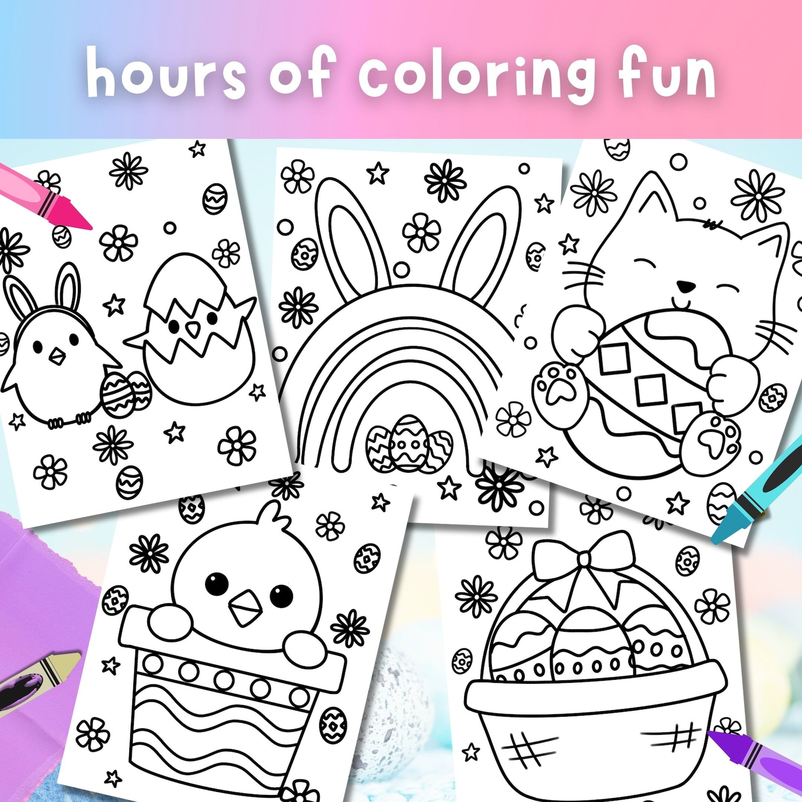 30 Easter Coloring Pages for Kids | Printable Easter Coloring Book ...