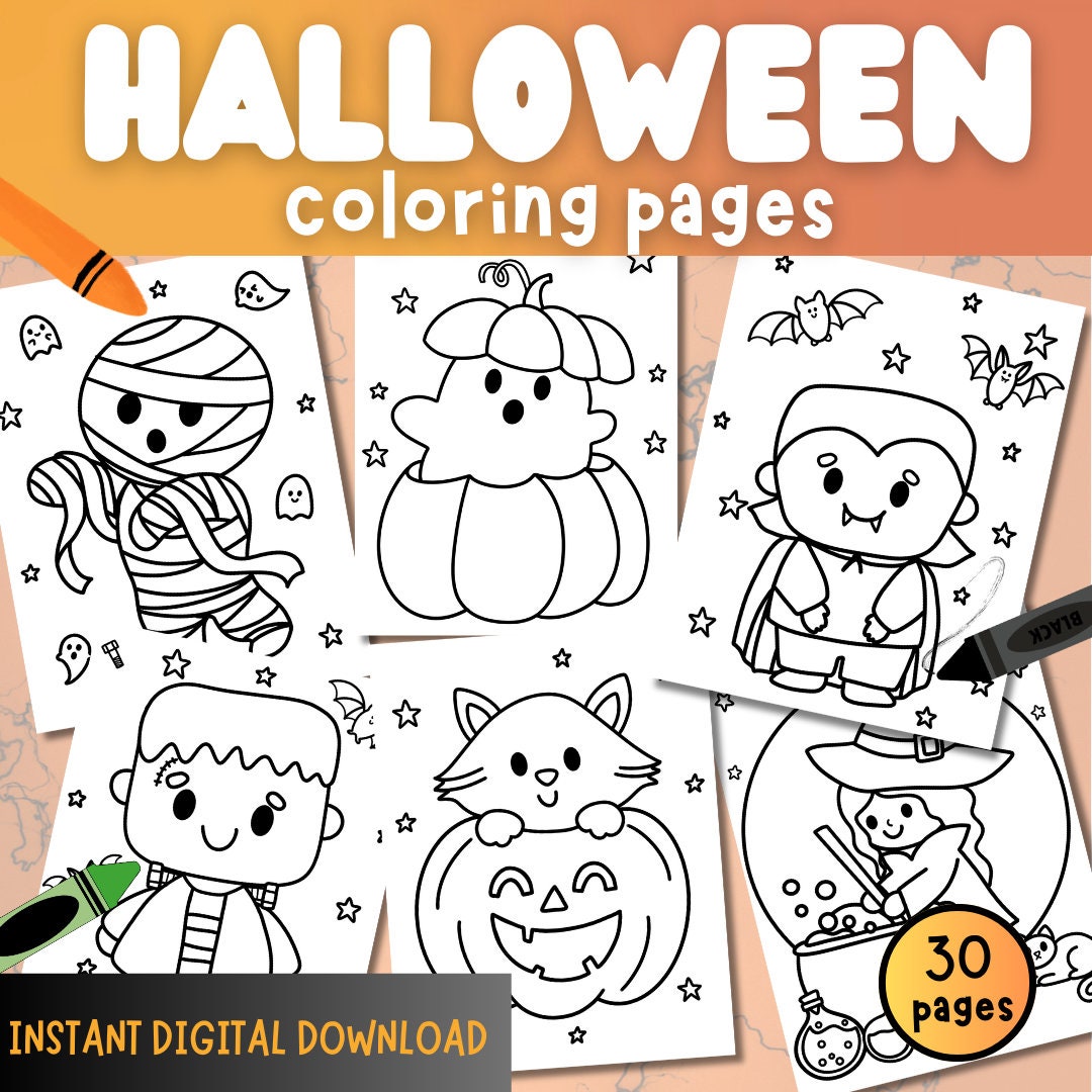 30 Halloween Printable Coloring Pages Kids Halloween Printable Coloring ...