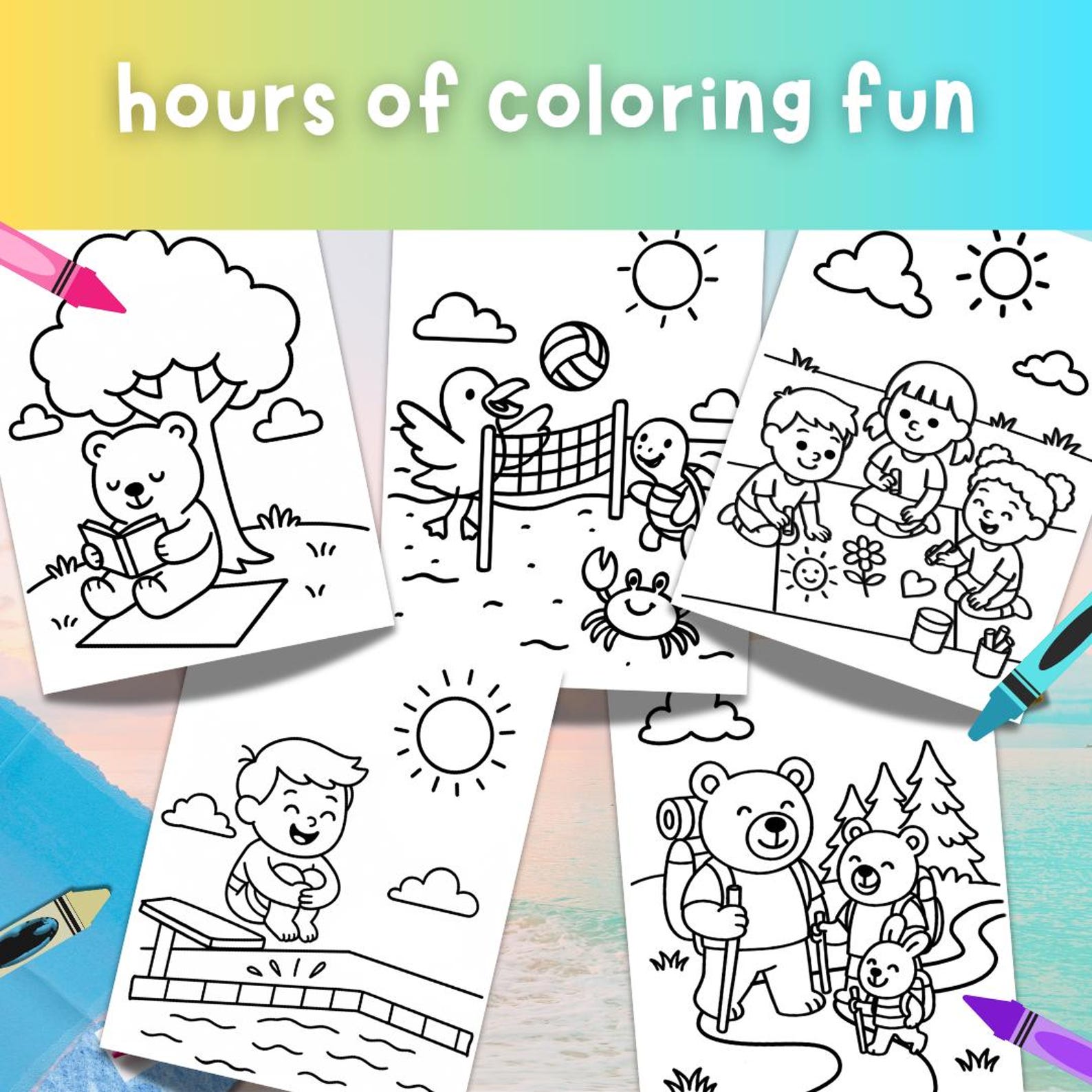 30 Summer Vacation Printable Coloring Pages Summer Vacation Printables ...