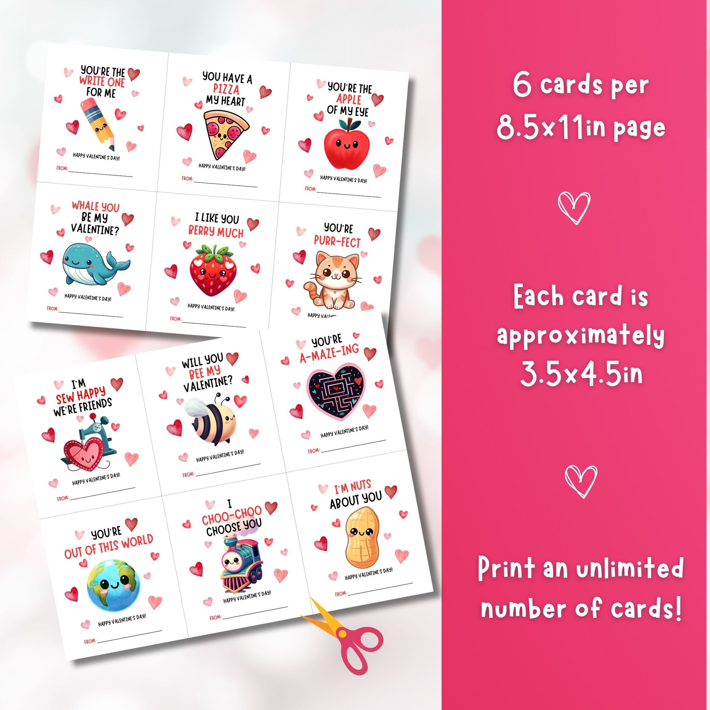 12 Printable Valentine's Day Cards Cute Valentines Funny Valentines for ...