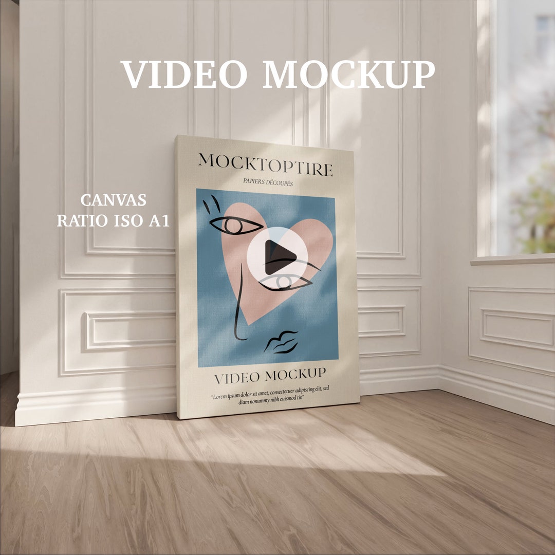 Animated Canvas Frame Mockup: A1 Vertical PSD (digital Download) - Etsy