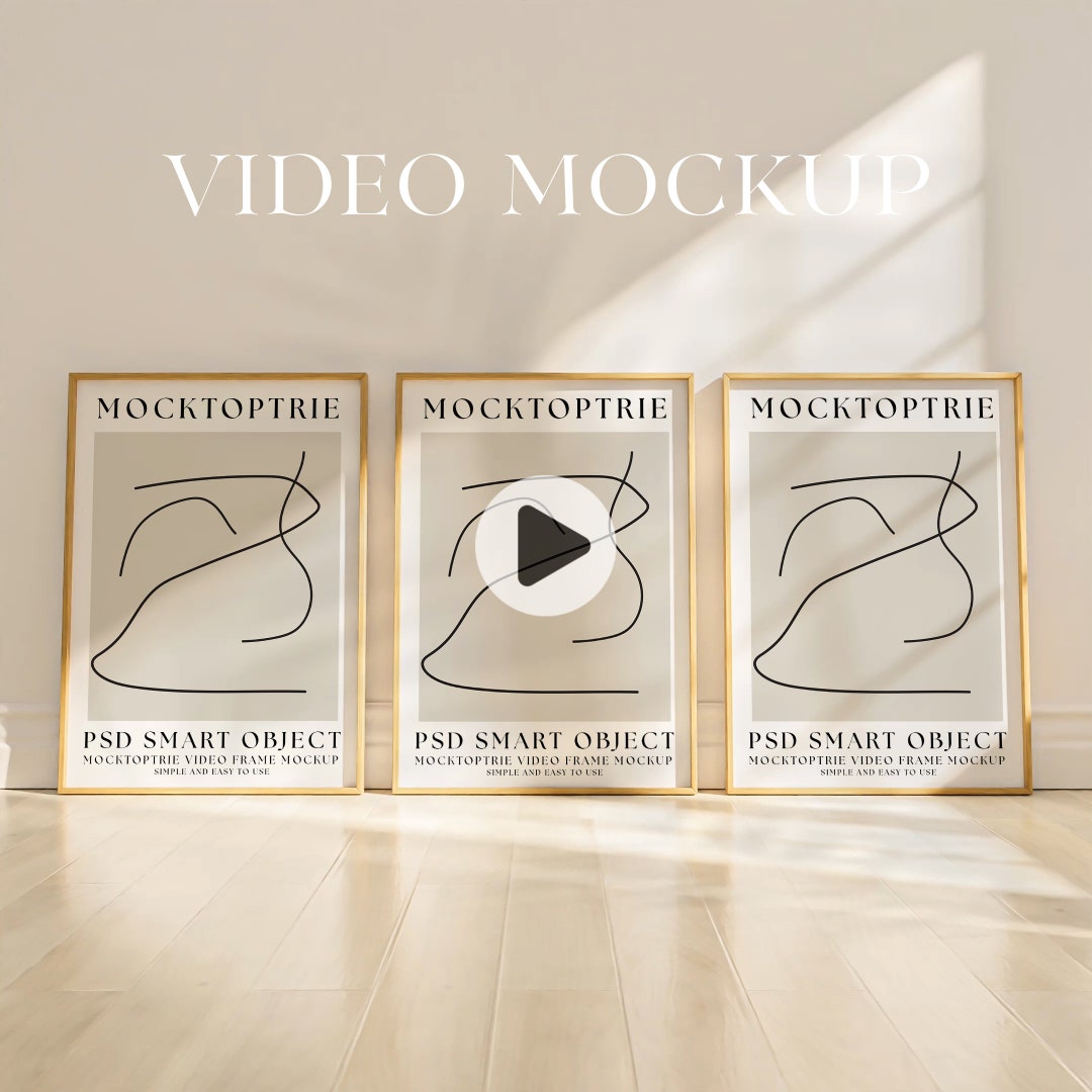 Video Frame ISO A1 Mockup, Animated Frame Mockup, PSD Smart Object ...