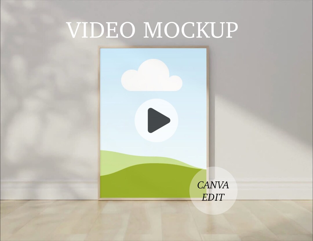 ISO A4 Video Frame Mockup, Animated Frame Mockup, Canva Edit, Print Art ...