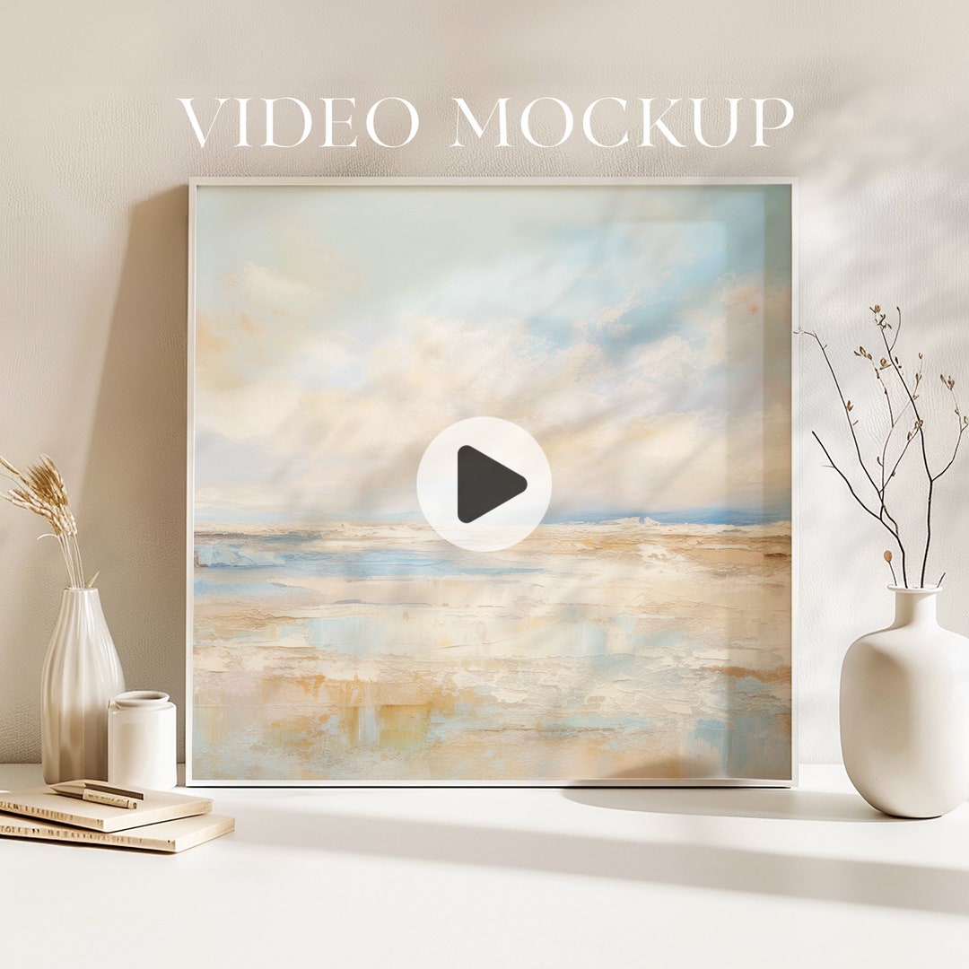 Video Frame Ratio 1x1 Mockup, Animated Frame Mockup, PSD Smart Object ...