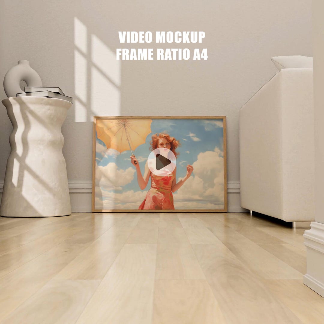 A4 Video Frame Mockup, Animated Frame Mockup, PSD Smart Object ...