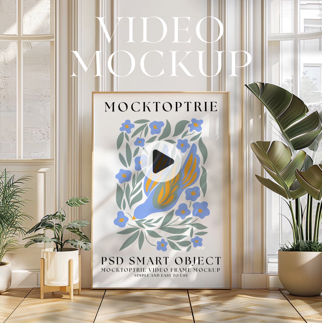Video Frame ISO A1 Mockup, Animated Frame Mockup, PSD Smart Object ...
