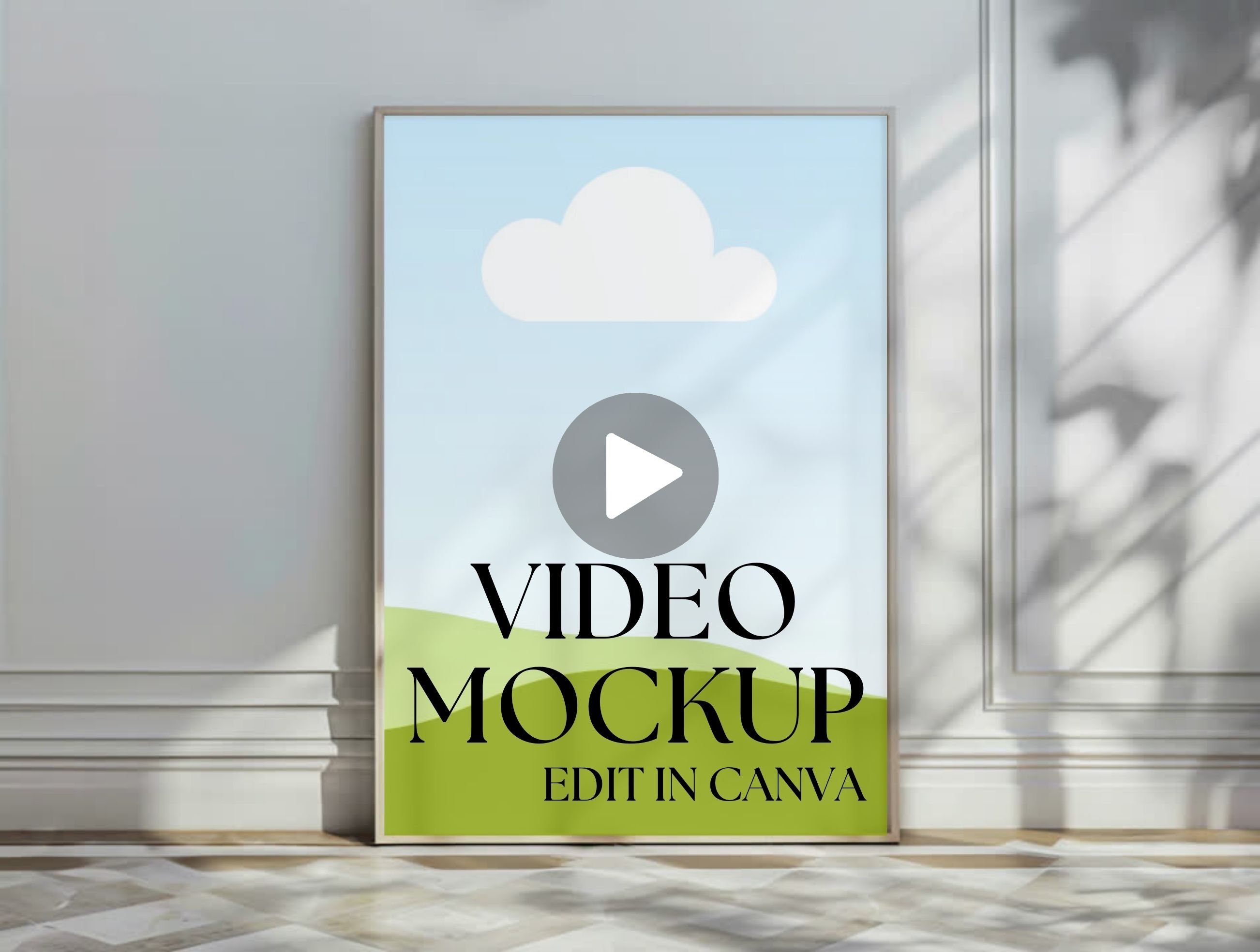ISO A1 Video Frame Mockup, Animated Frame Mockup, Canva Edit, Print Art ...