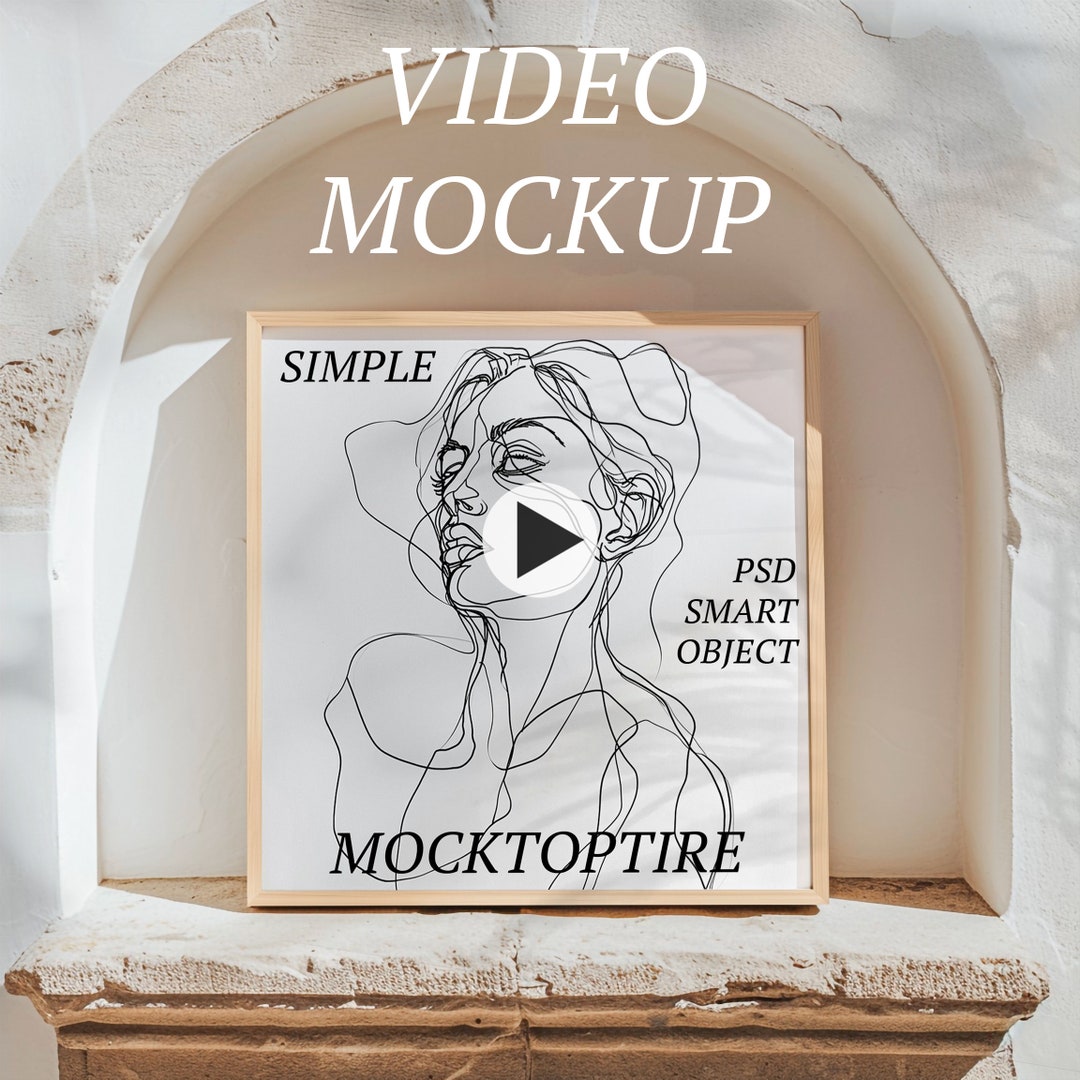 1x1 Video Frame Mockup, Animated Frame Mockup, Smart Object, PSD Smart ...