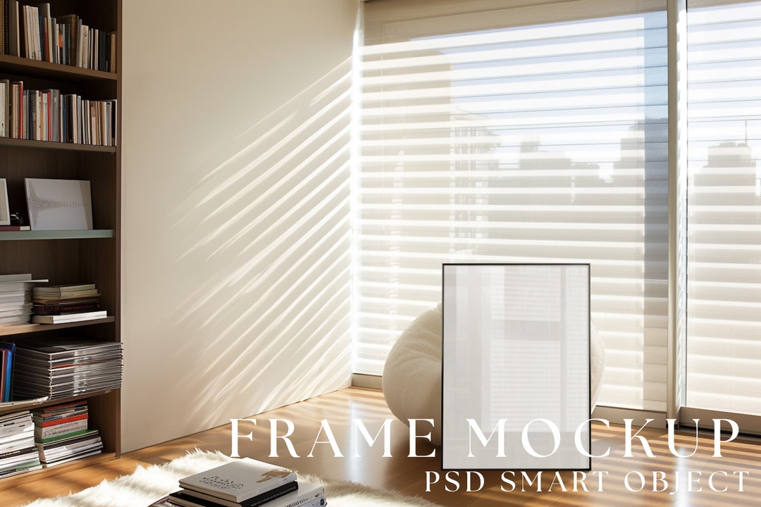 5x7 Frame Mockup, Black Border Frame Mockup, Smart Object, PSD Smart ...
