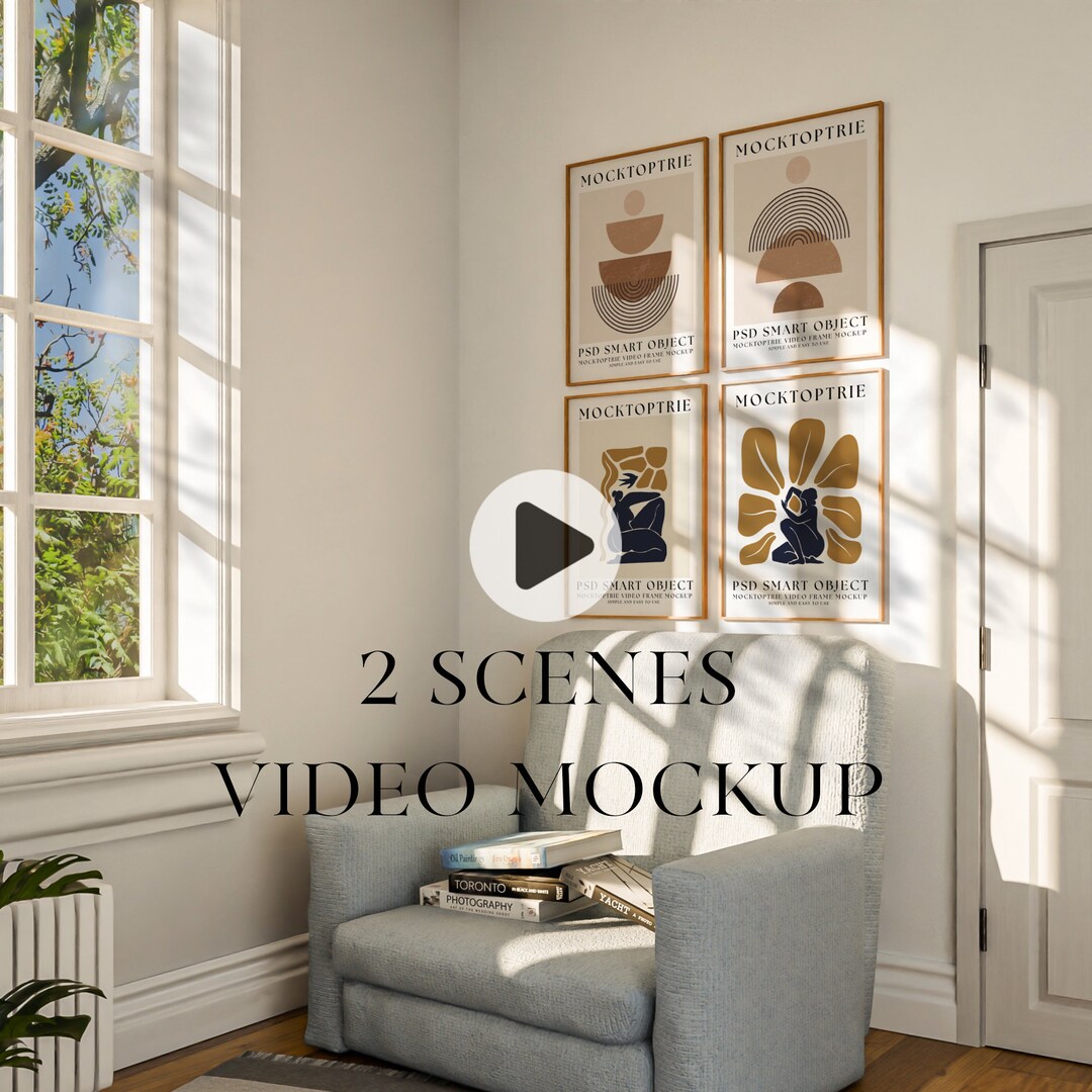 Video Frame ISO A1 Mockup, Animated Frame Mockup, PSD Smart Object ...
