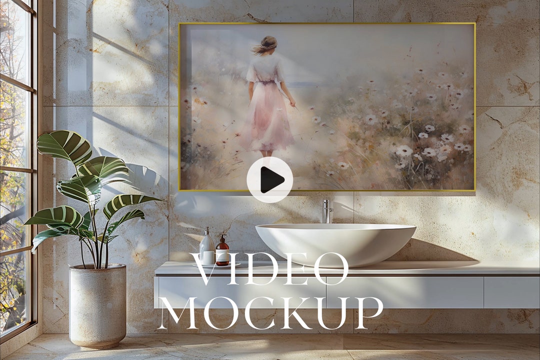 Video Frame 16:9 Mockup, Animated Frame Mockup, PSD Smart Object, Print ...