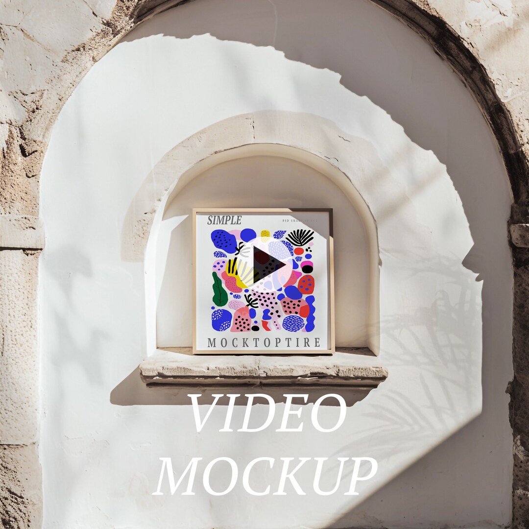 1x1 Video Frame Mockup, Animated Frame Mockup, Smart Object, PSD Smart ...