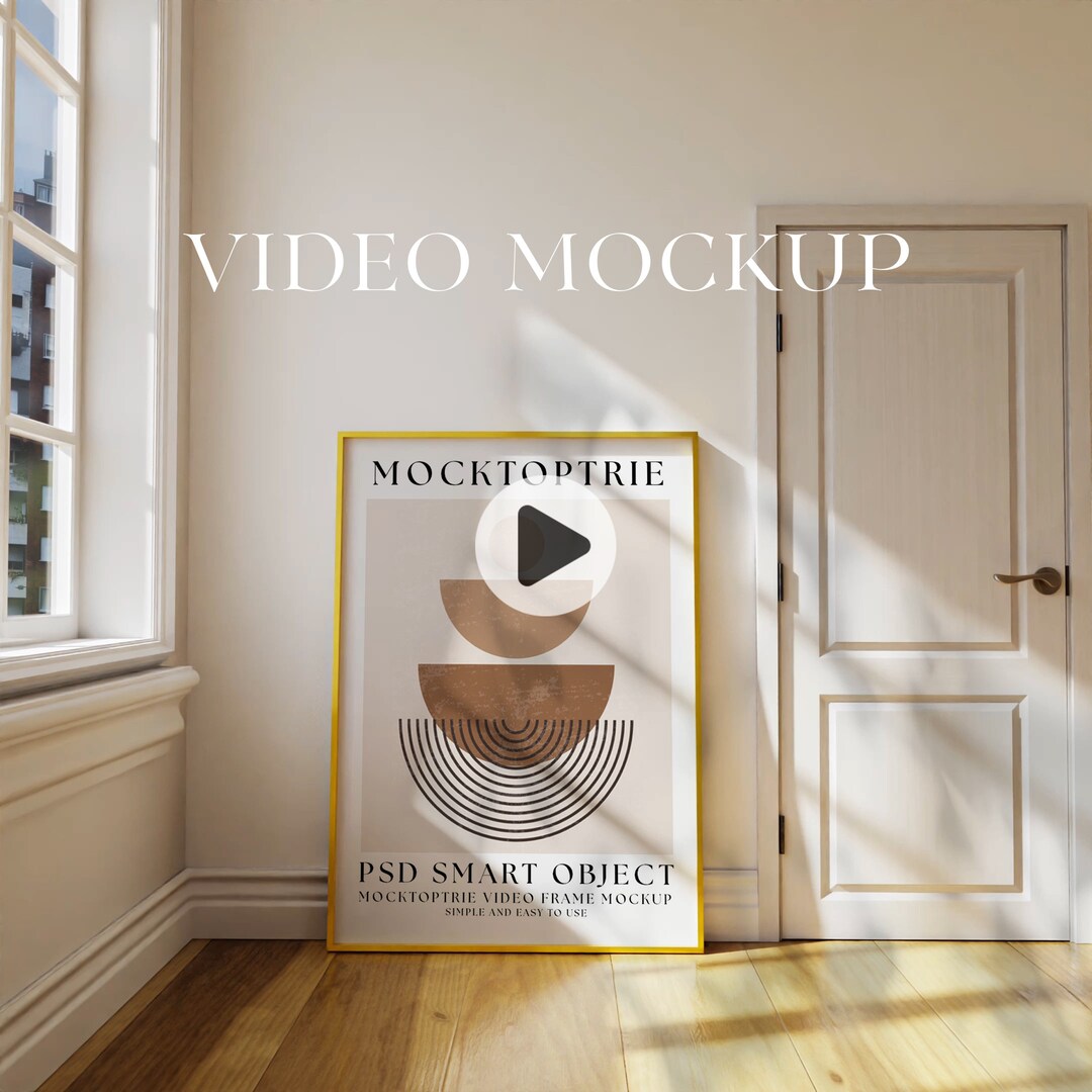 Video Frame ISO A1 Mockup, Animated Frame Mockup, PSD Smart Object ...