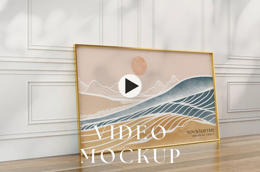 16x9 Video Frame Mockup, Animated Frame Mockup, PSD Smart Object ...