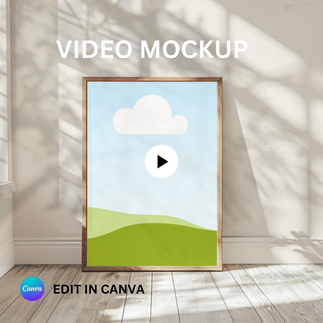 ISO A1 Video Frame Mockup, Animated Frame Mockup, Canva Edit, Print Art ...