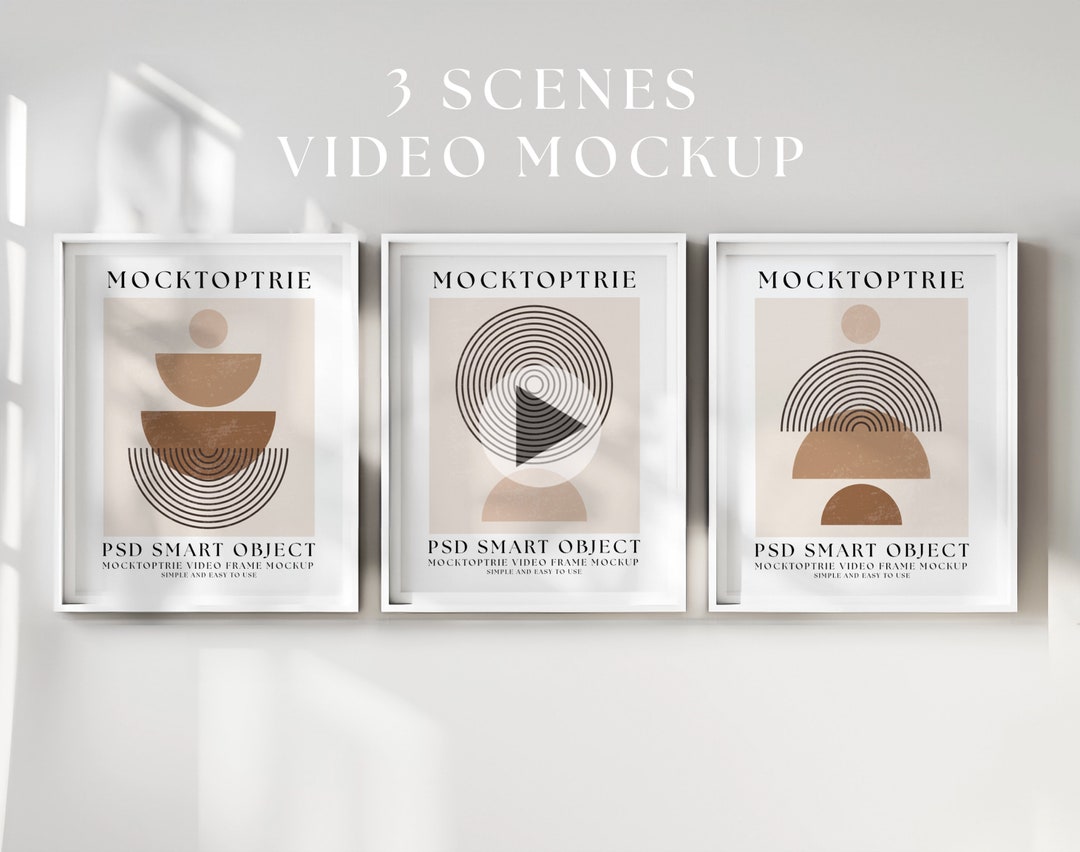 3 Scenes Video Frame Ratio 4:5 Mockup, Animated Frame Mockup, Smart ...