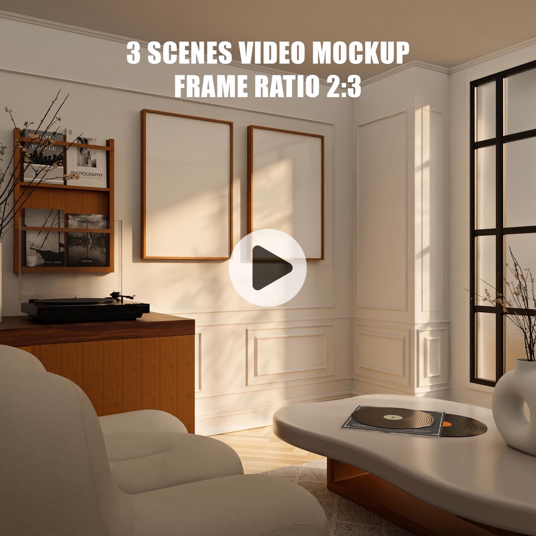 2:3 Video Frame Mockup, Animated Frame Mockup, PSD Smart Object ...